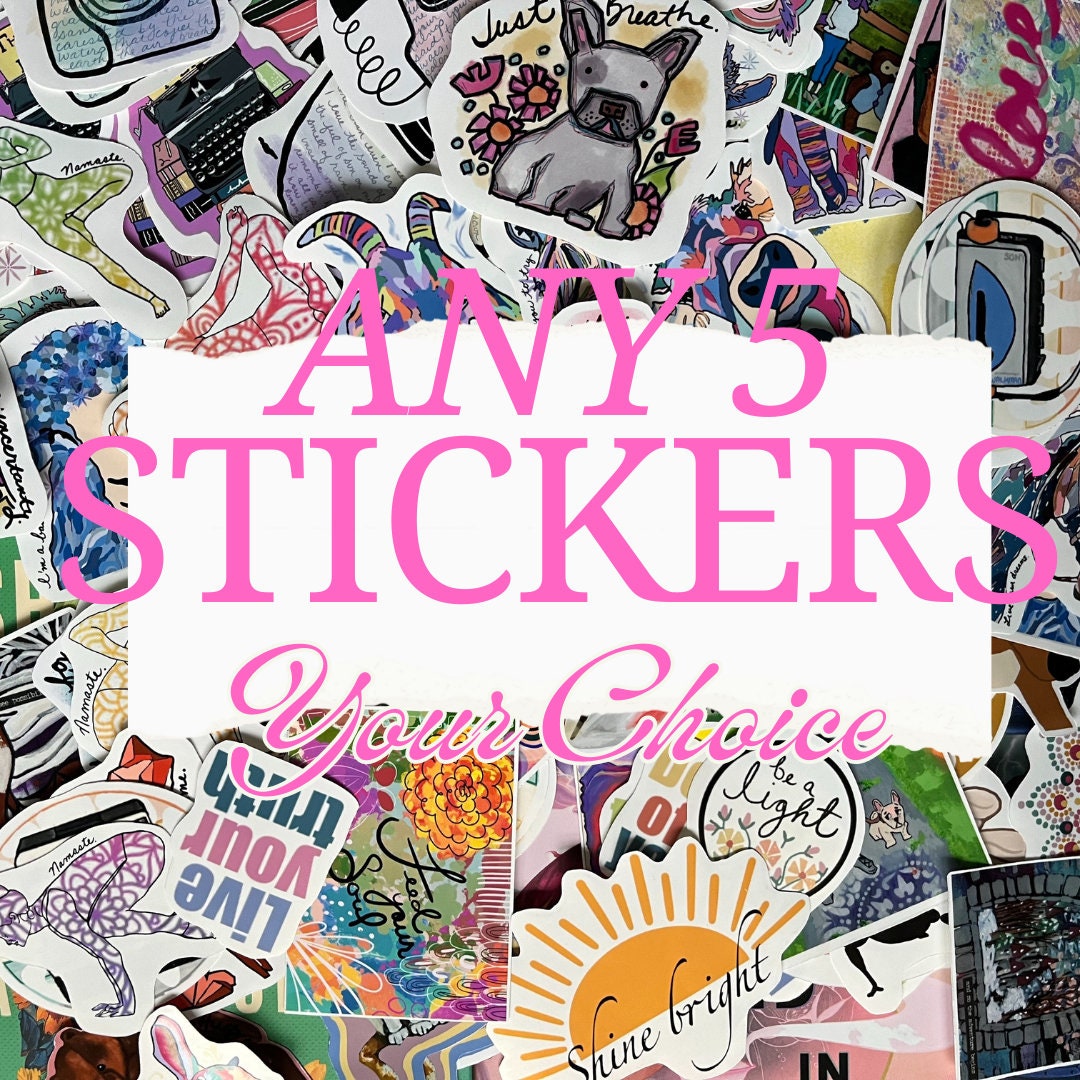 Any 5 Laptop Stickers- Aesthetic, Weatherproof Stickers for Laptop ...
