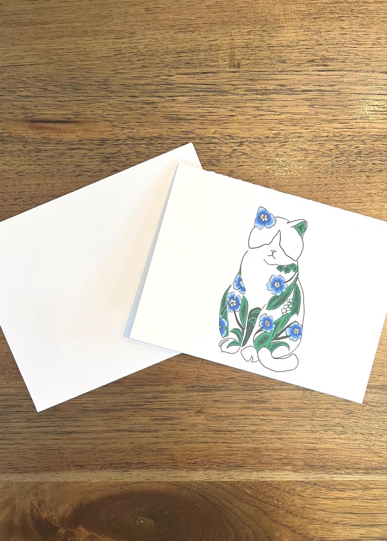 CAT NOTECARDS, Greeting Card Set- Stationary, Sets of 4 or 8, Blank ...