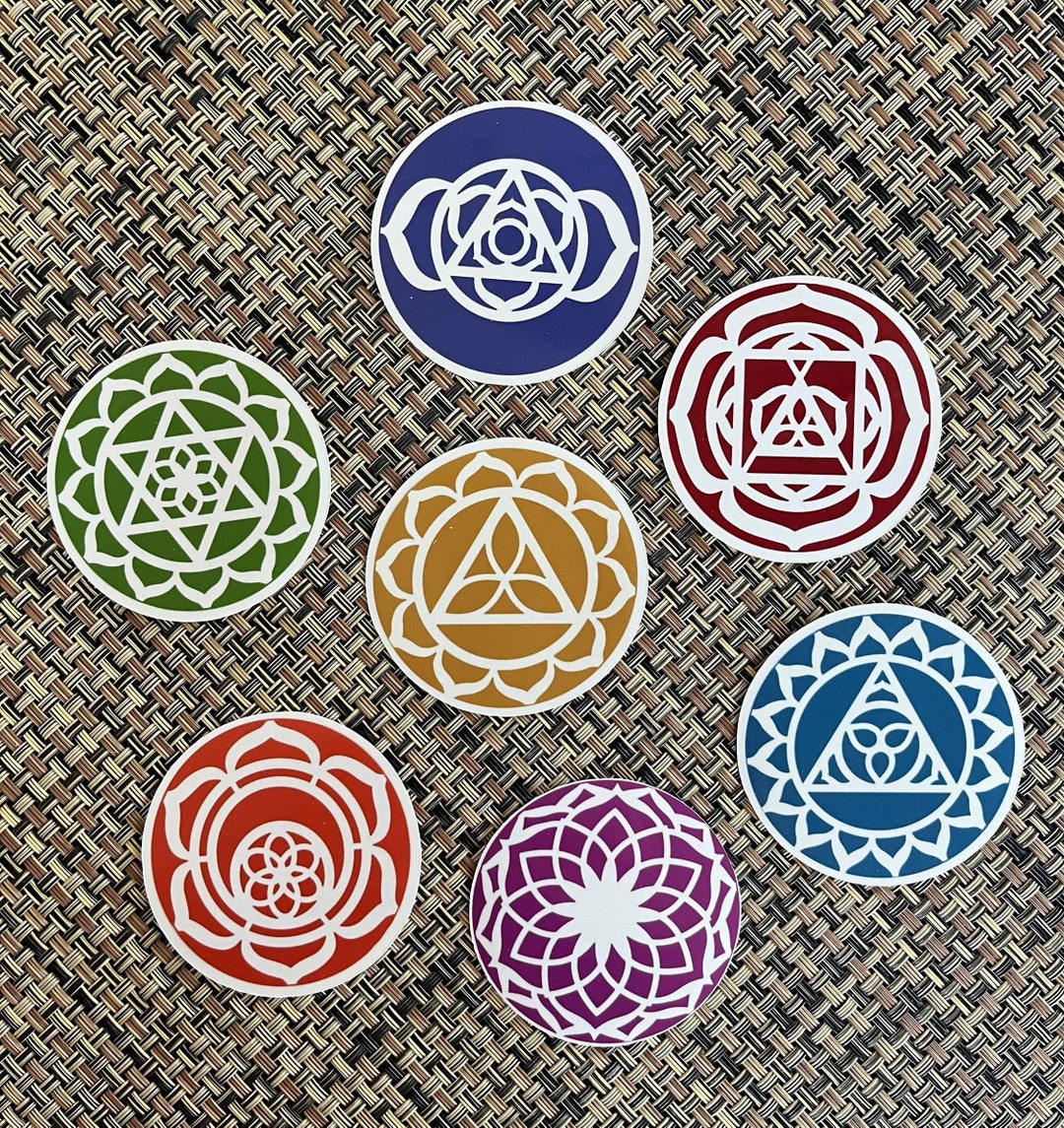 7 Chakra Sticker Set- Weatherproof Sticker Set, One for Each Chakra ...