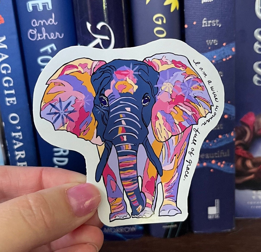 Elephant Sticker- Aesthetic, Weatherproof Sticker for Laptop, Kindle ...