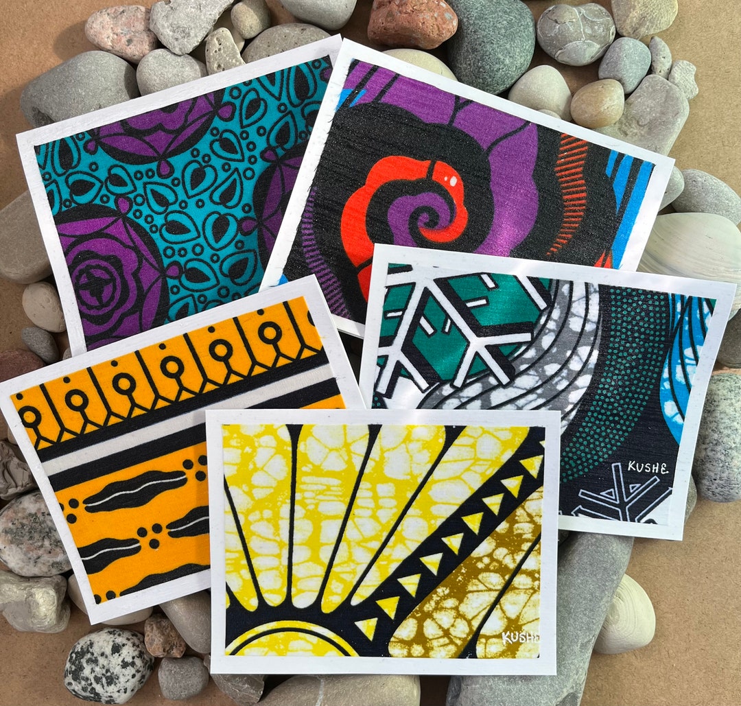 NOTECARDS, Assorted, Handmade, African Print Fabric Greeting Card ...