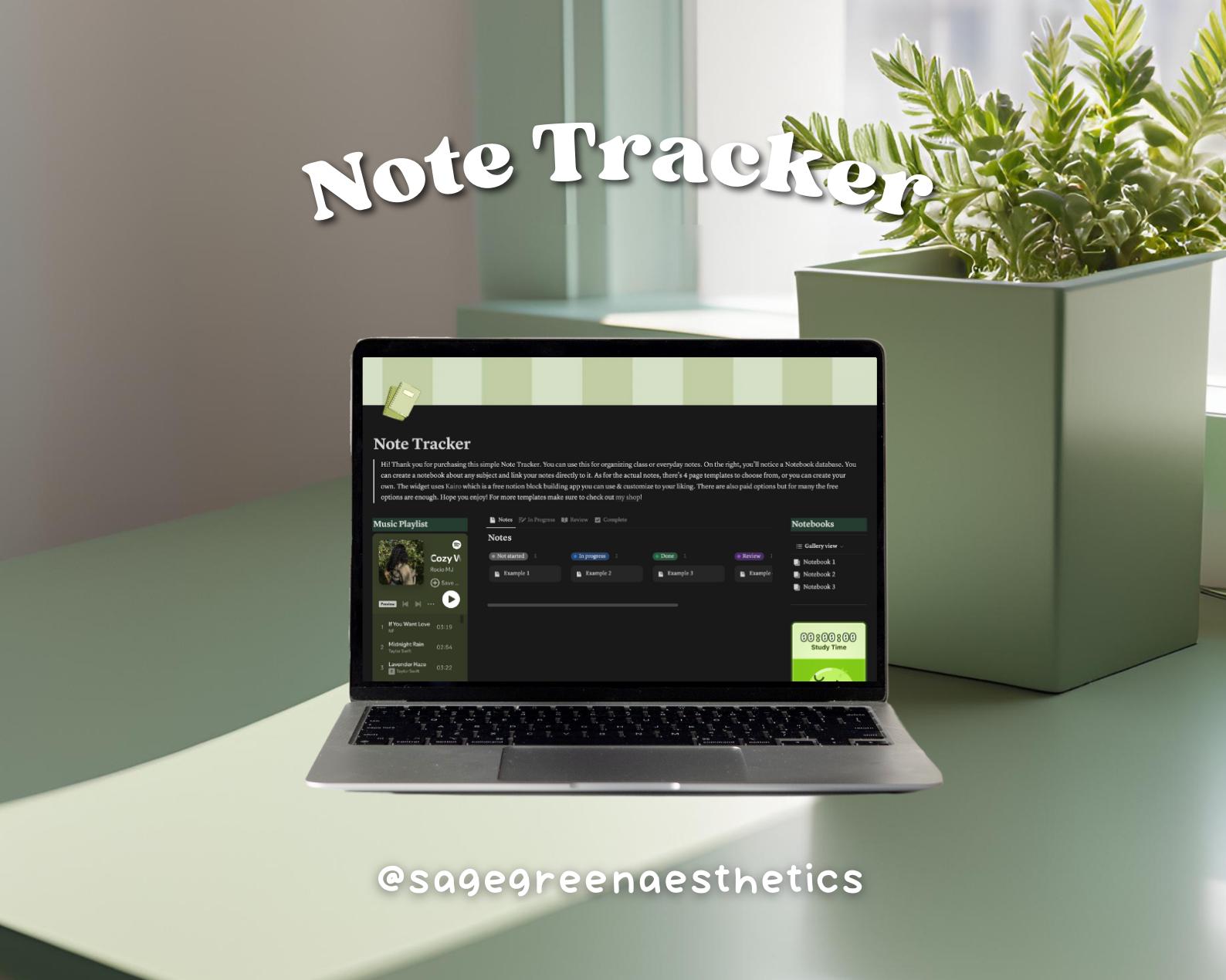 Note Tracker | Notion Template - Etsy