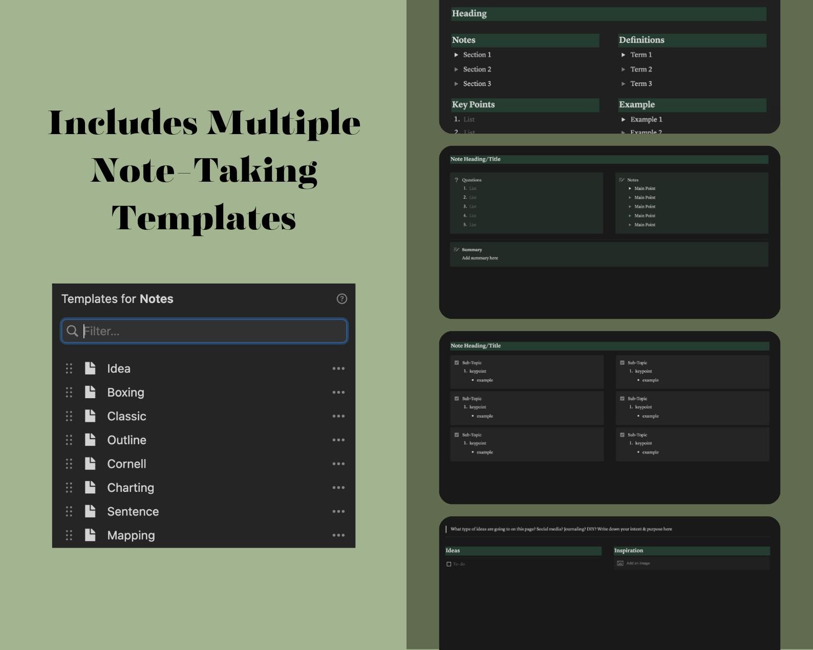 Note Tracker | Notion Template - Etsy