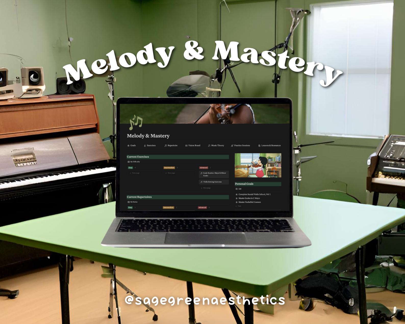 Melody and Mastery | Notion Template - Etsy