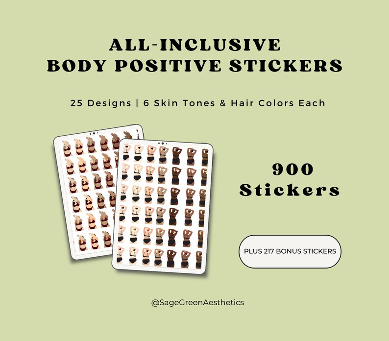 Body Positive Digital Stickers | Use for Goodnotes, Notability ...