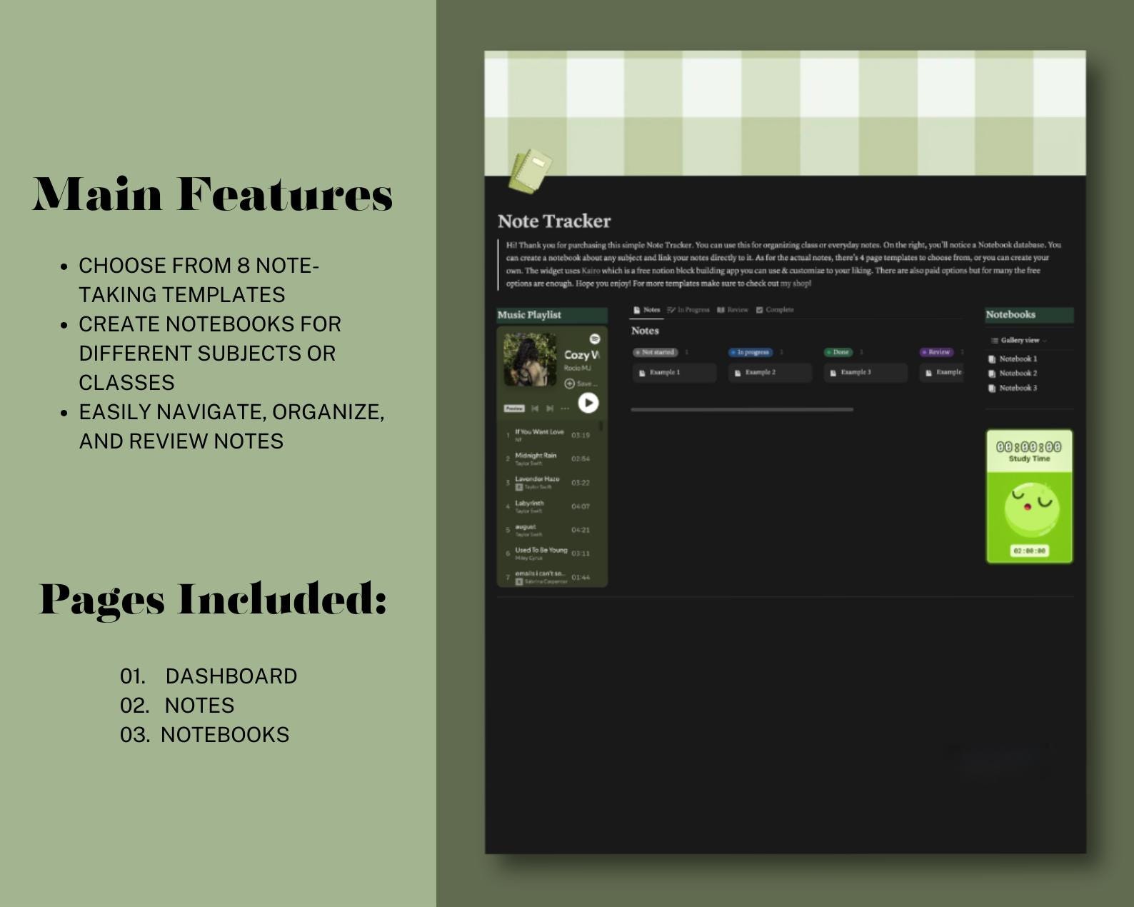 Note Tracker | Notion Template - Etsy