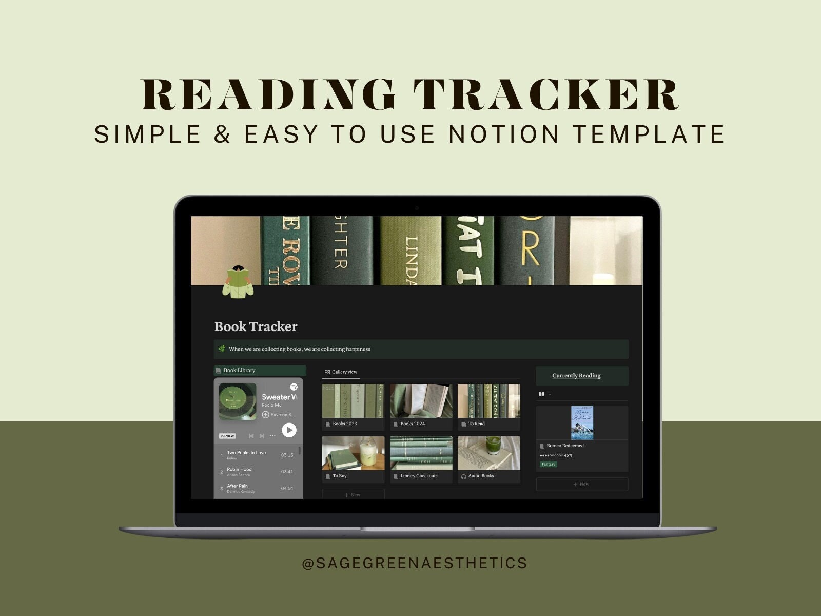 Notion Reading Tracker Template - Etsy