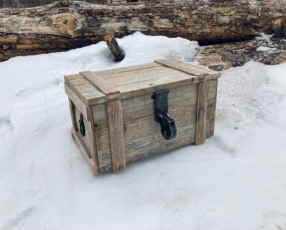 Antique Weathered Oak Chest/ Antique Western Chest / Cowboy | Etsy