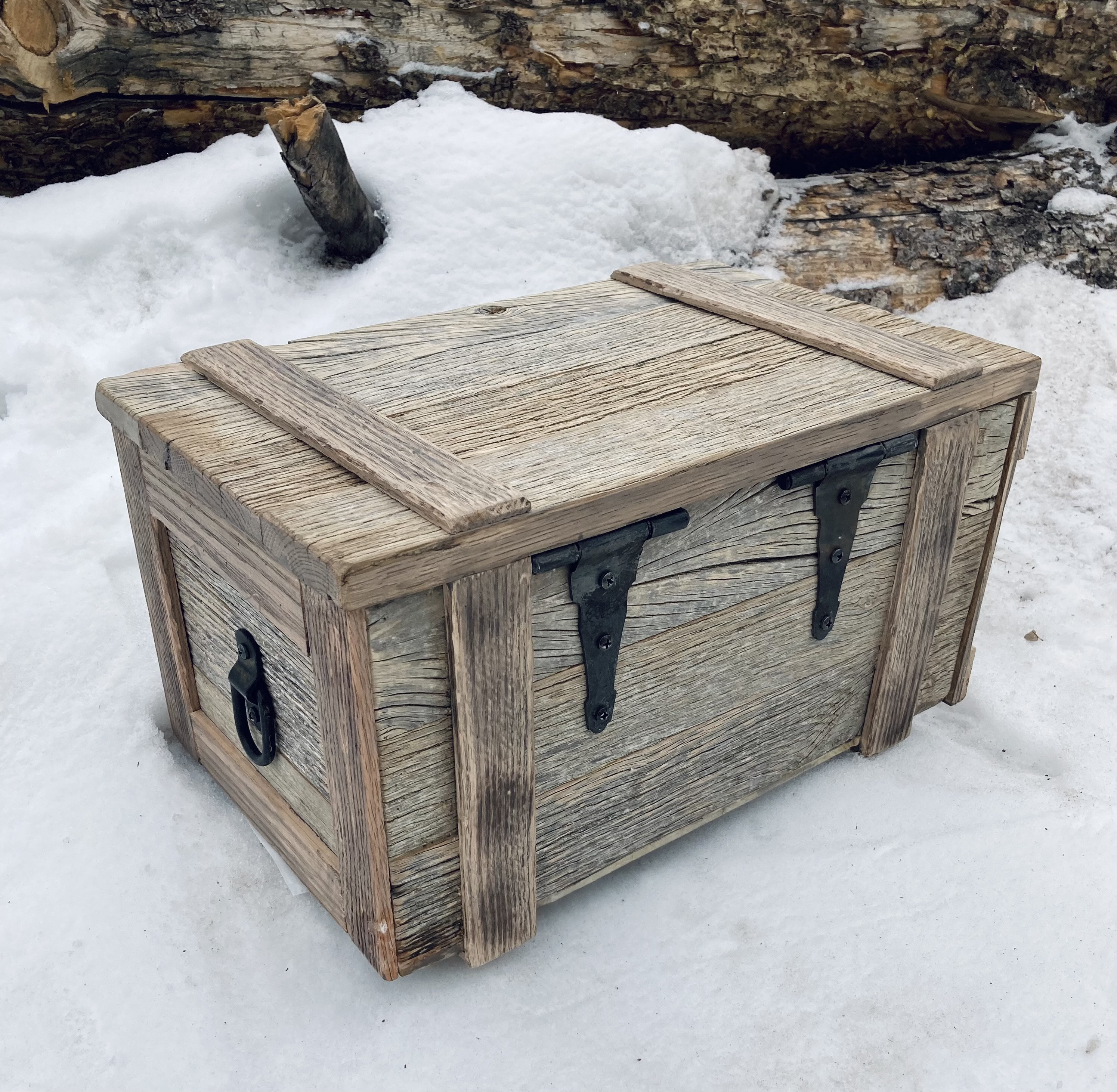 Antique Weathered Oak Chest/ Antique Western Chest / Cowboy Trick Box ...