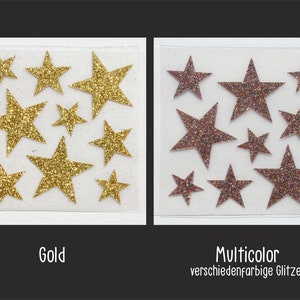 Glitter Stars to Iron on 9 Pieces of Stars to Iron on Gold - Etsy