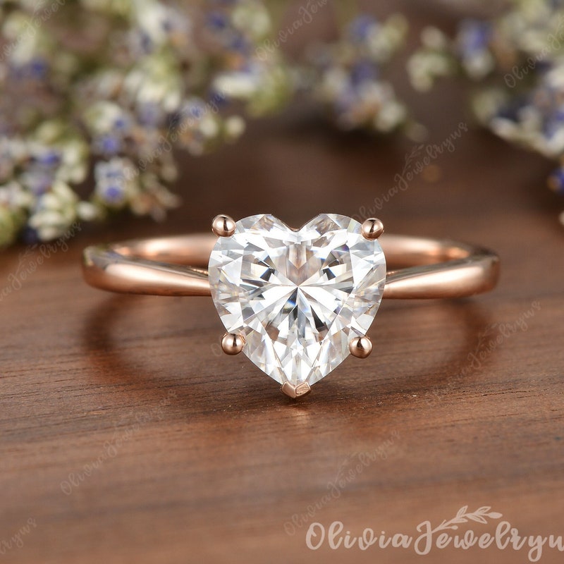 Rose Gold Heart Ring - Etsy