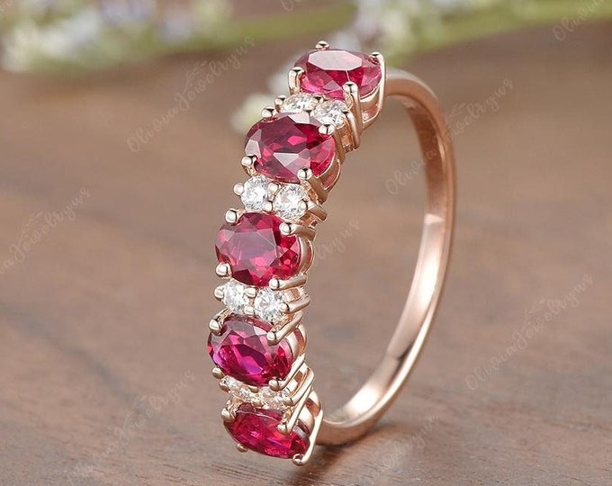 Art Deco 9ct Gold Ruby and White Sapphire Daisy Ring 9k Solid Gold Pink ...