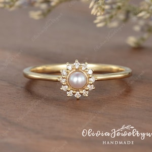Pearl Anniversary Ring Etsy