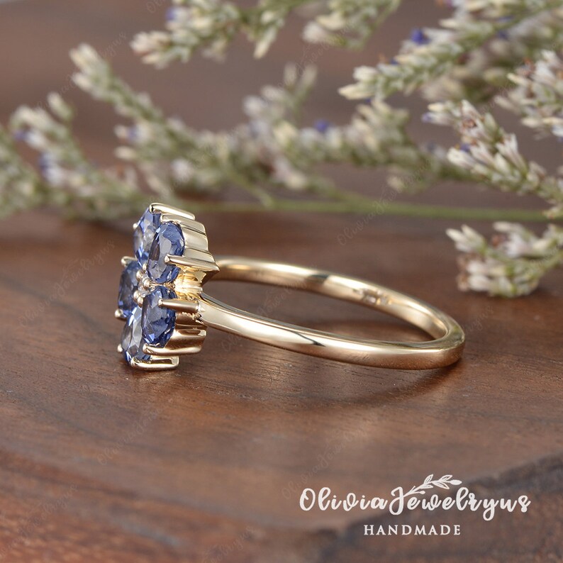 Cornflower Sapphire Engagement Ring Heart Shaped Lab Sapphire - Etsy