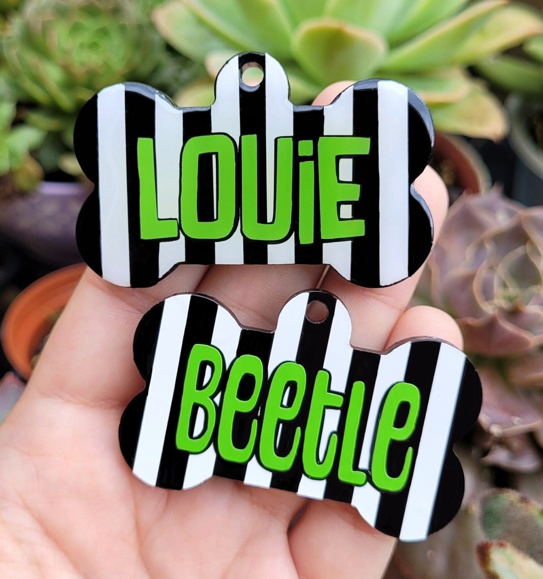 Black and White Pet Tag,resin Pet Tag,dogtag,personalized - Etsy