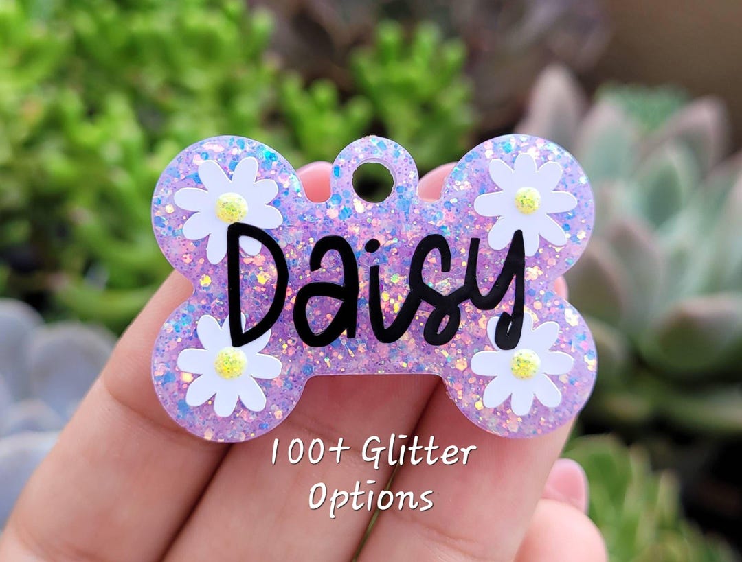 Daisy Pet Tag,daisy Flower,resin Pet Tag,dogtag,personalized - Etsy