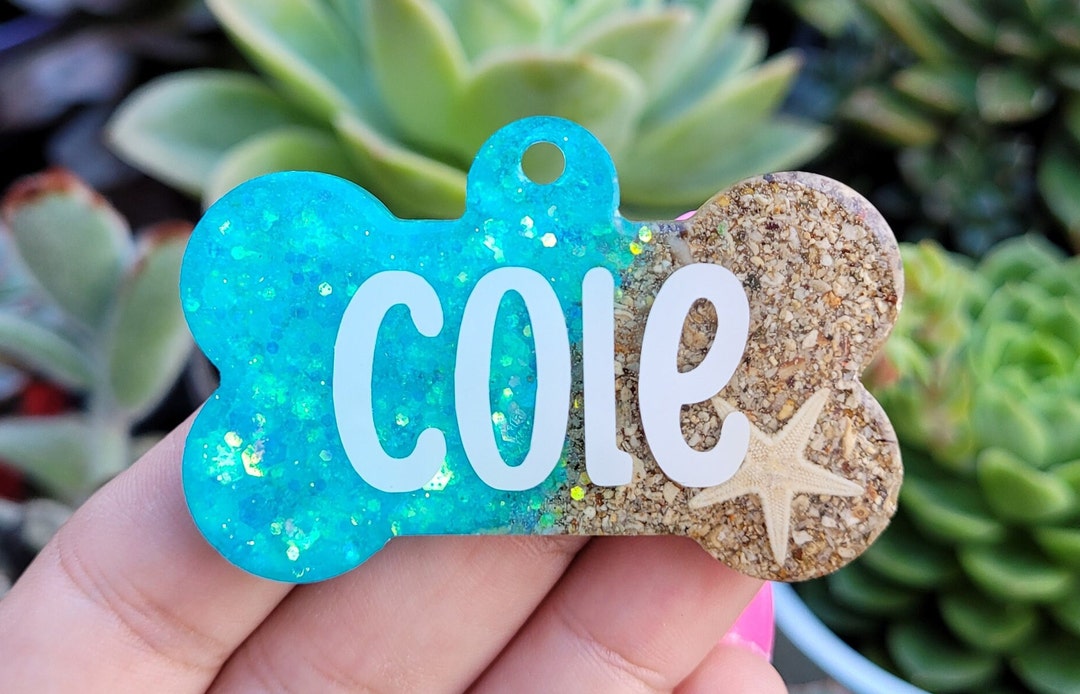 Beach Pet Tag,resin Pet Tag,dogtag,personalized - Etsy