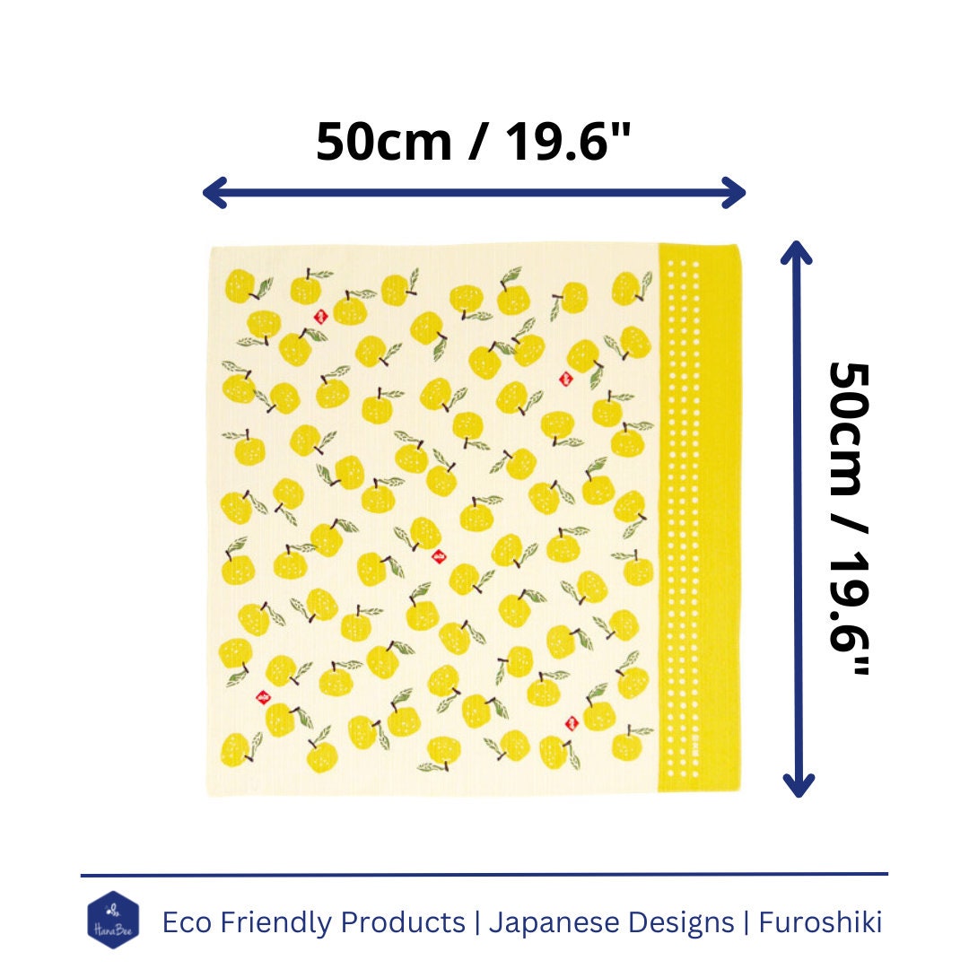 50 X 50cm, Yuzu, Furoshiki, Japanese Wrapping Cloth, Furoshiki Gift ...