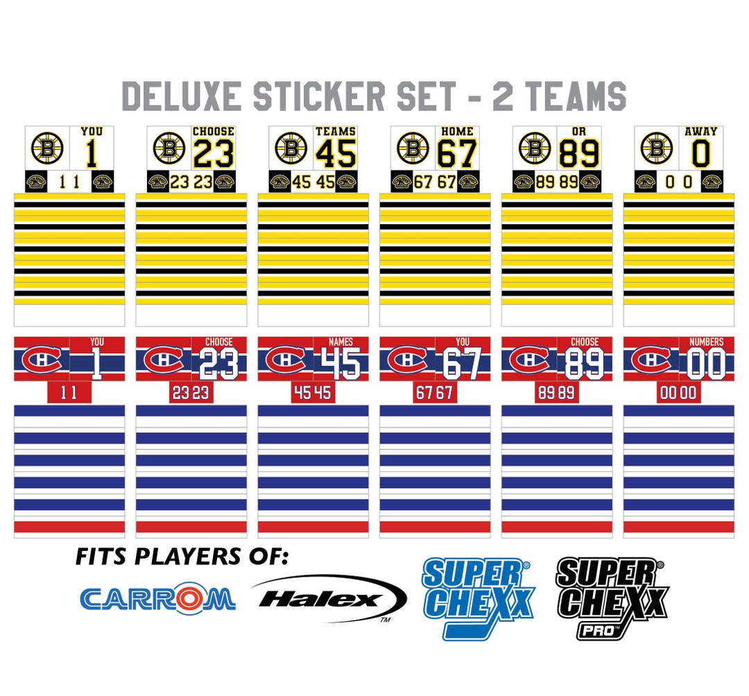 Carrom Halex or Super Chexx Table Hockey Custom Deluxe Sticker Set for ...