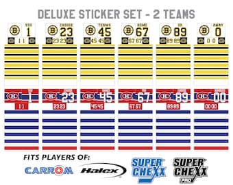 Carrom Halex or Super Chexx Table Hockey Custom Sticker Set for 12 ...