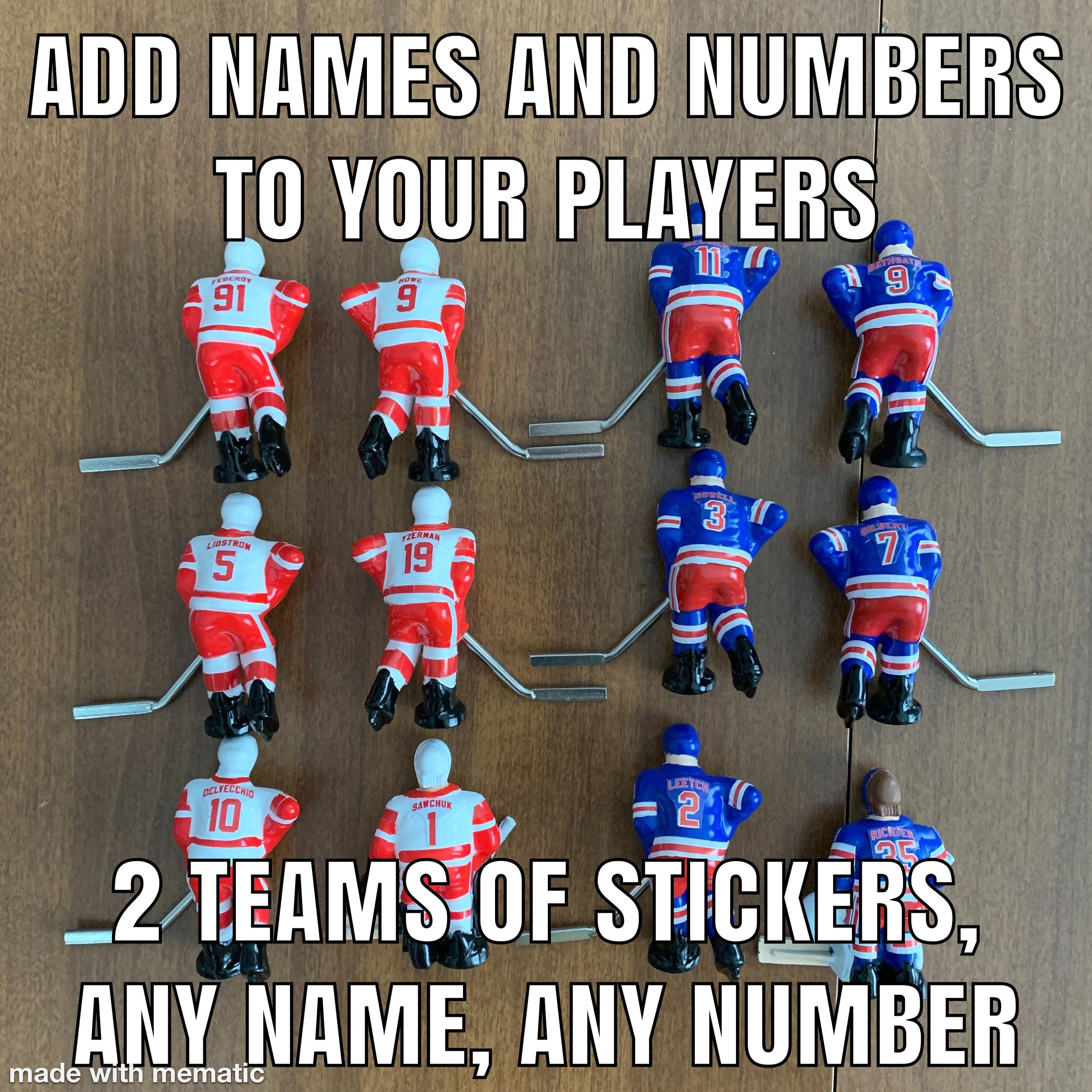 Stiga Table Hockey Custom Sticker Set 12 Players - 2 Teams - Etsy Canada