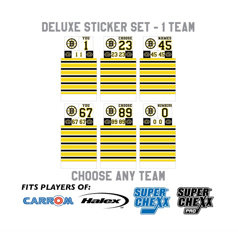 Carrom Halex or Super Chexx Table Hockey Custom Deluxe Sticker Set for ...