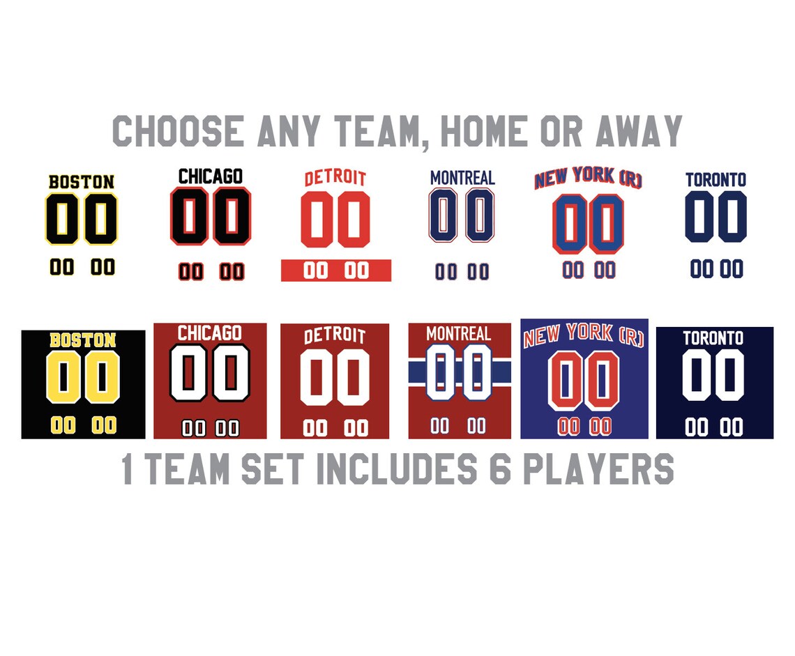Stiga Table Hockey Custom Sticker Set for 6 Players - 1 Team - Etsy
