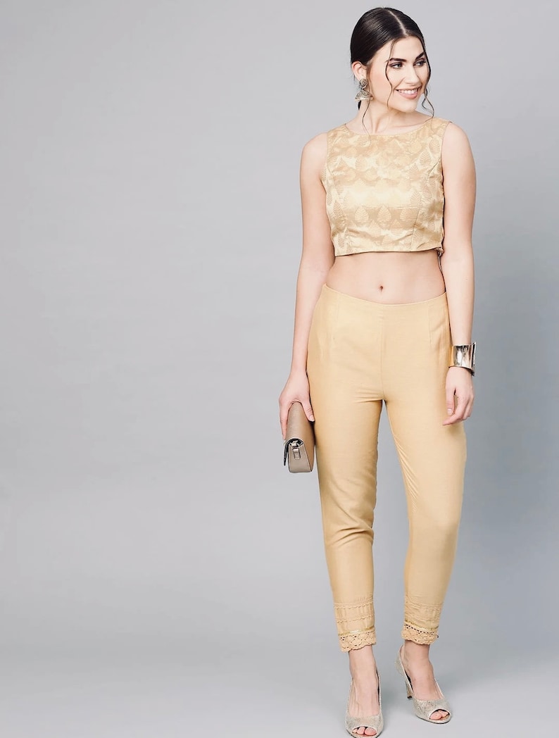 Cotton Flex Slim Trousers, Bottoms, Smart Tousers, Kurti Pants, Kurti ...