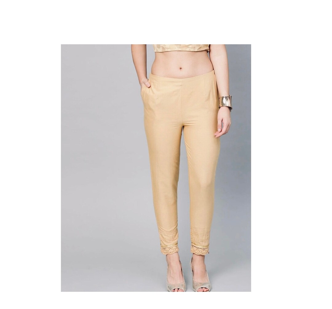 Cotton Flex Kurti Pants | Slim Fit Ethnic Trousers - Etsy