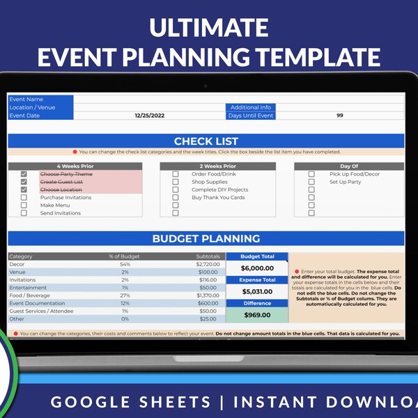 Ultimate Event Planning Template - Etsy