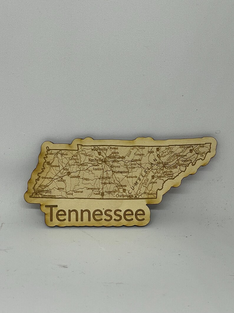 Engraved Wooden Tennessee Map Magnet– Custom Laser Cut State Decor - Etsy