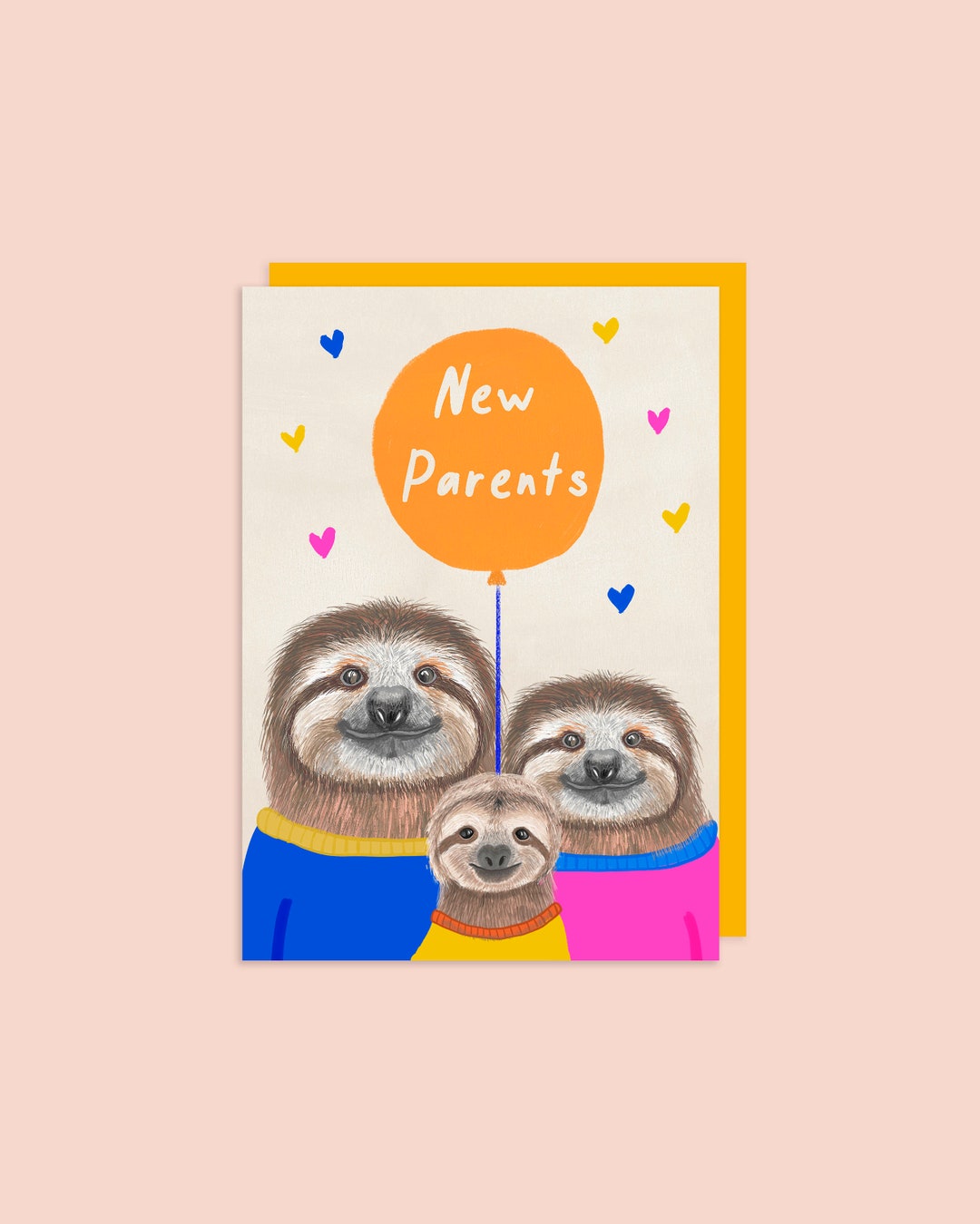 New Baby Handmade Card// New Parents Card, Animal Lovers Occasion Card ...