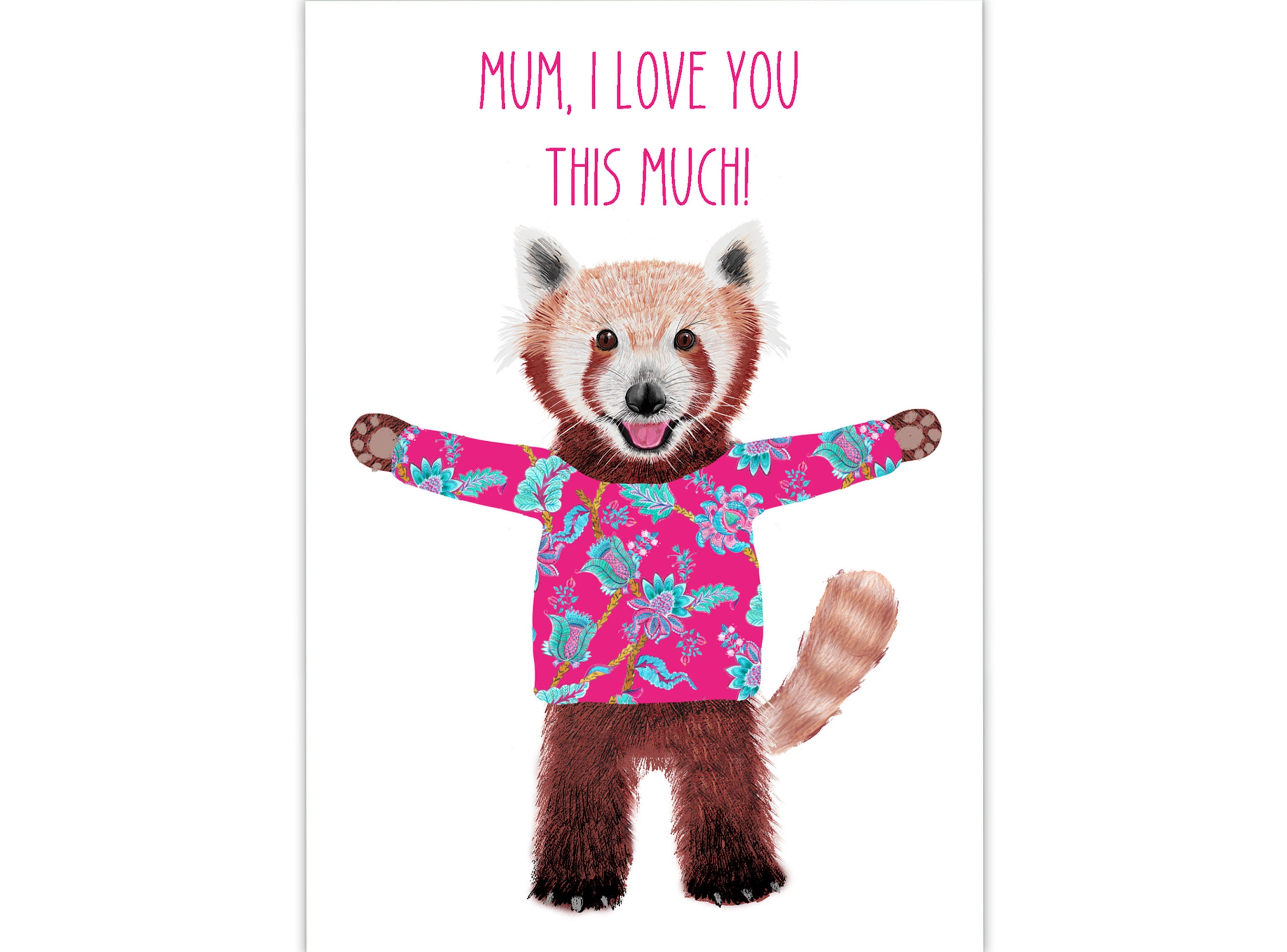 Mum Bear Hug Card// Cute Mothers Day Card, I Love You This Much Card, I ...