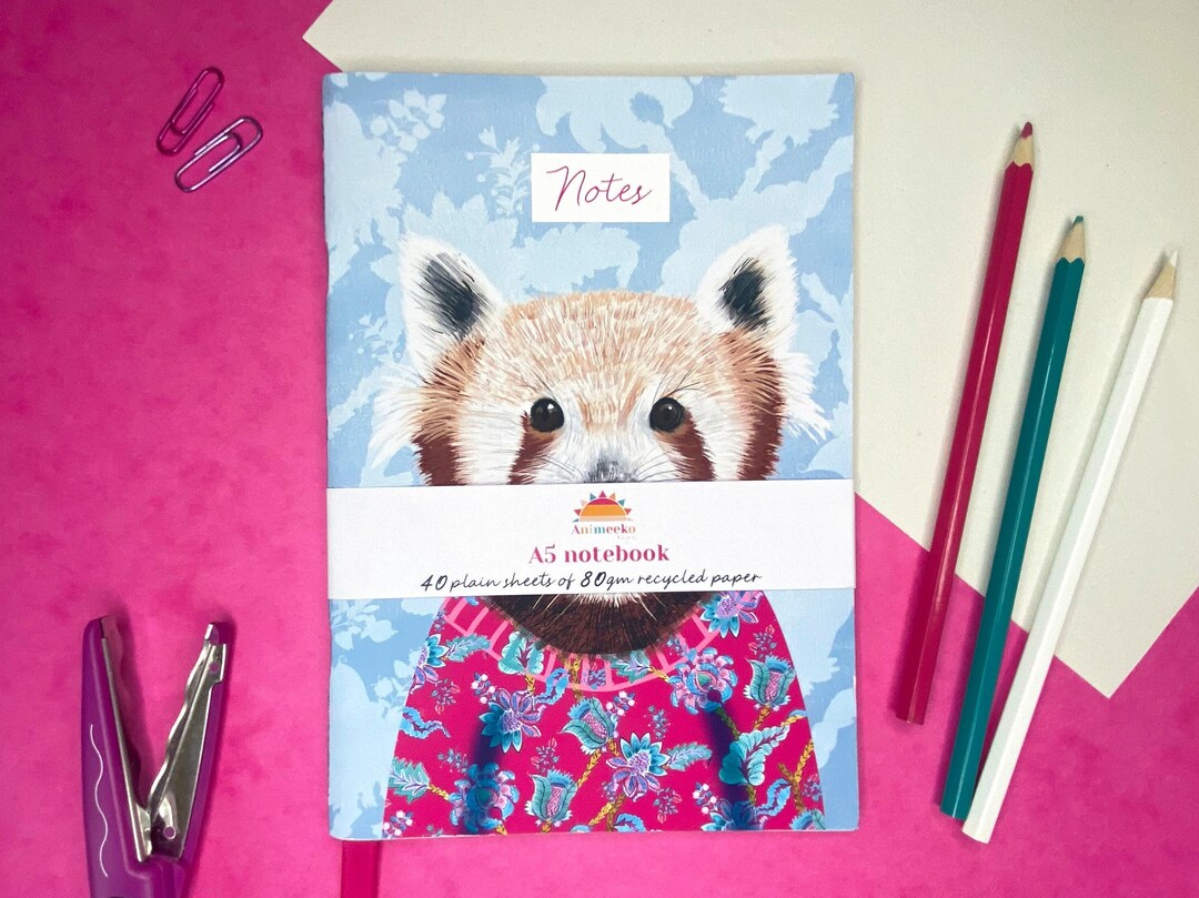 Red Panda Notebook// Cute Animals Notebook, Kids Animal Notepad, Red ...