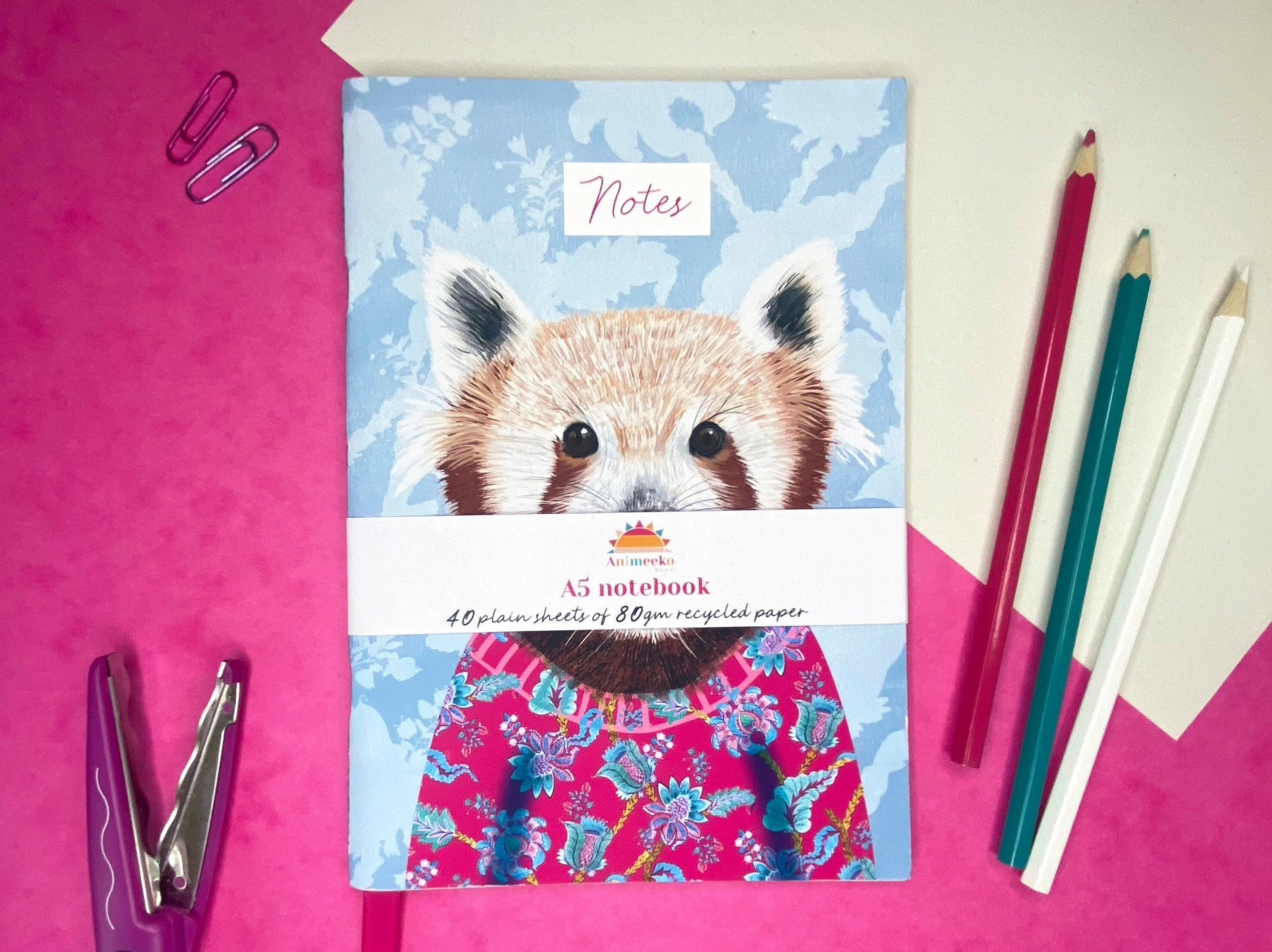 Red Panda Notebook// Cute Animals Notebook Kids Animal - Etsy