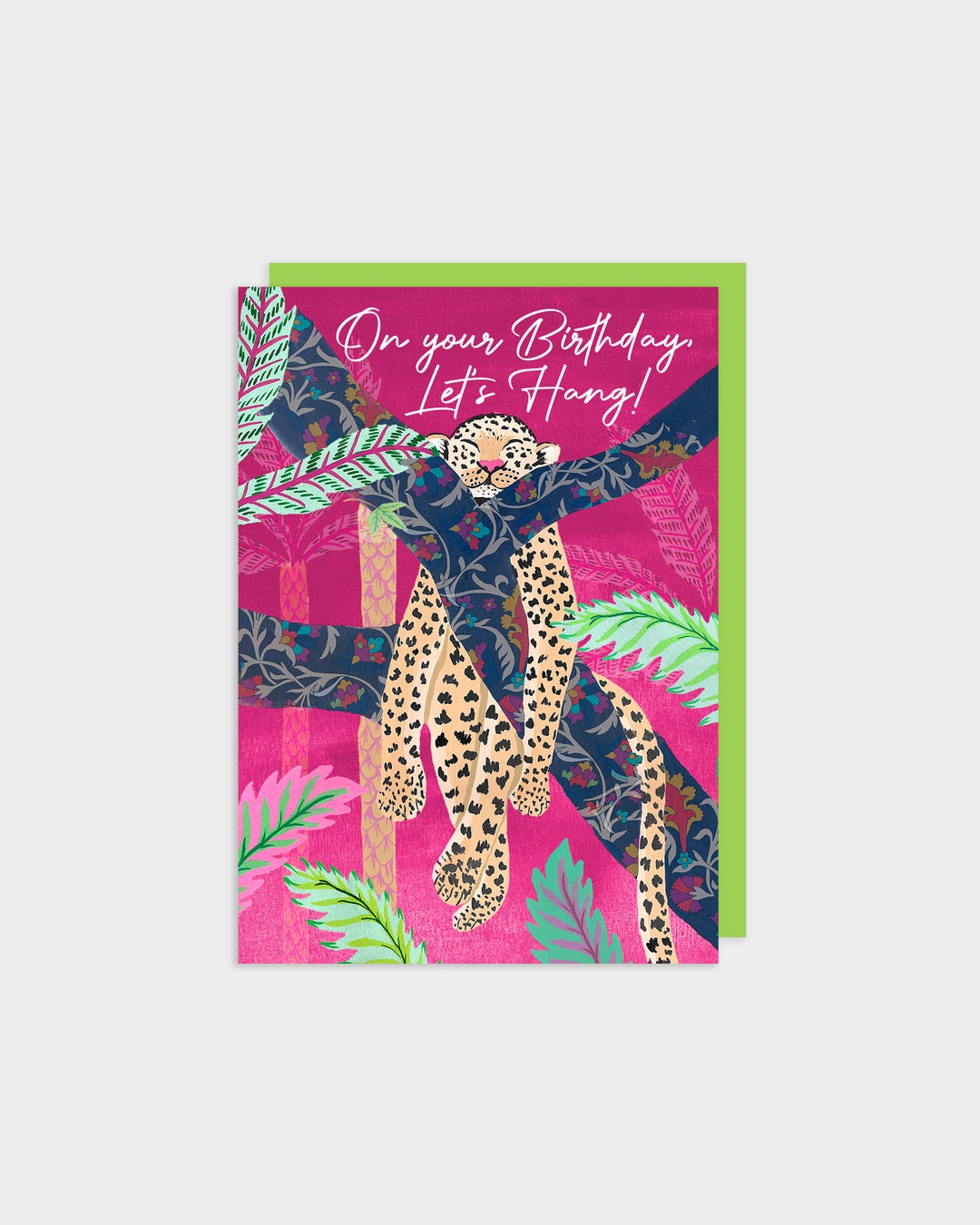 Leopard Birthday Card | Pink Leopard Card | Tropical Leopard | Lets ...