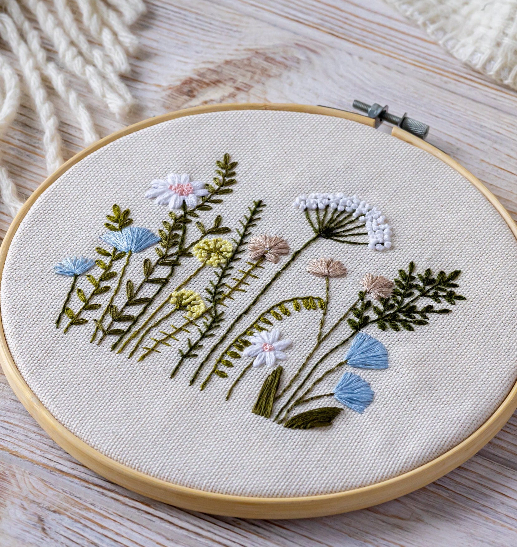 Cozy Embroidery Pattern DIY, Download Wildflowers Embroidery Pattern ...