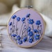 Blue Flax Embroidery Pattern, Wildflowers Pattern, Modern Floral Design ...