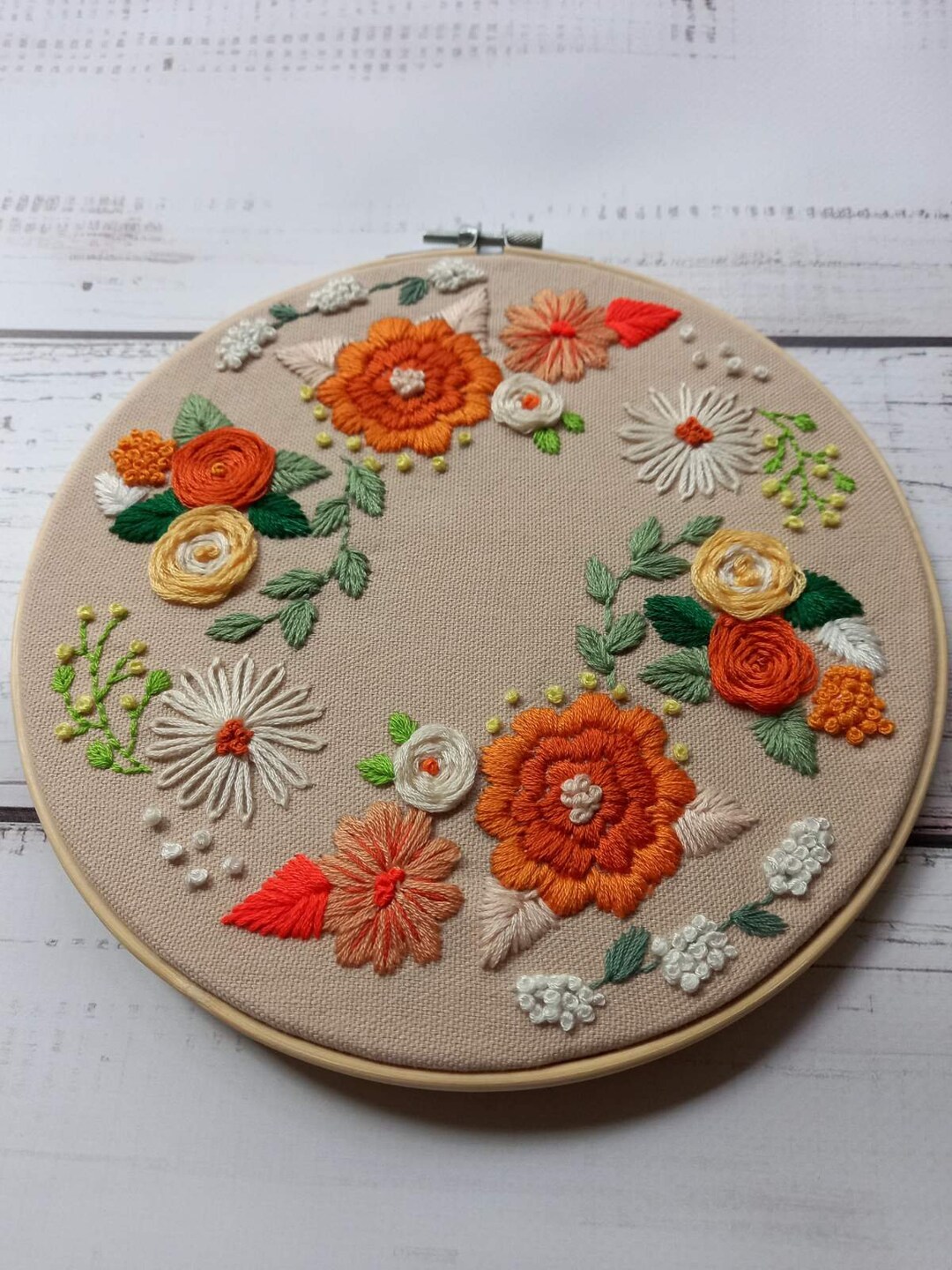 Orange Hand Embroidery Pattern Easy Embroidery Digital - Etsy