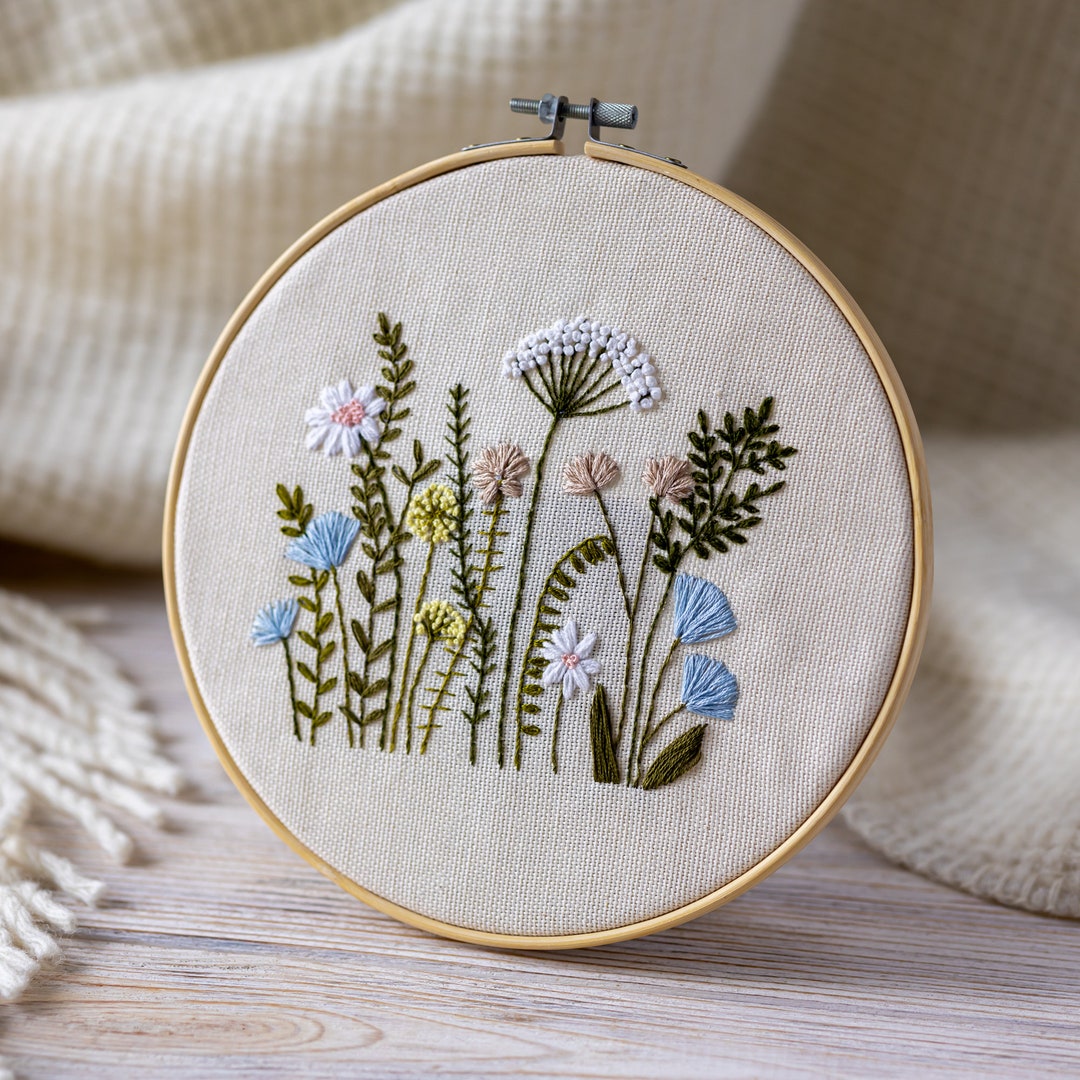Cozy Embroidery Pattern DIY, Download Wildflowers Embroidery Pattern ...