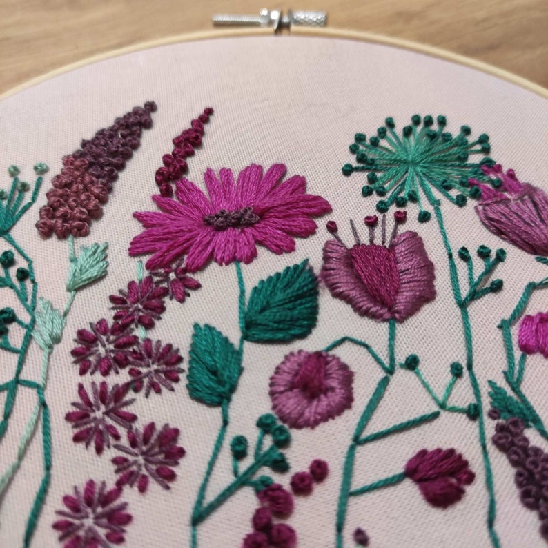 Wildflowers Meadow Embroidery Pattern PDF Pattern Download - Etsy