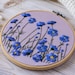 Blue Flax Embroidery Pattern, Wildflowers Pattern, Modern Floral Design ...