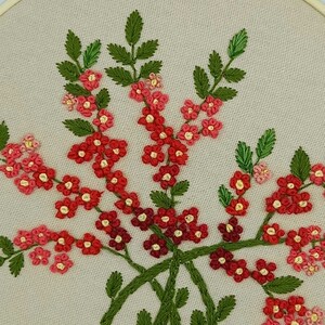 Elegant Hand Embroidery Pattern PDF, Red Bouquet Pattern Download, Pink ...