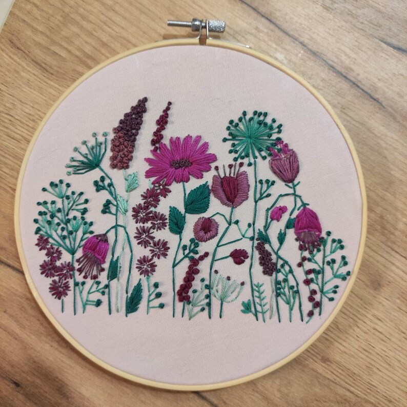 Wildflowers Meadow Embroidery Pattern PDF Pattern Download - Etsy