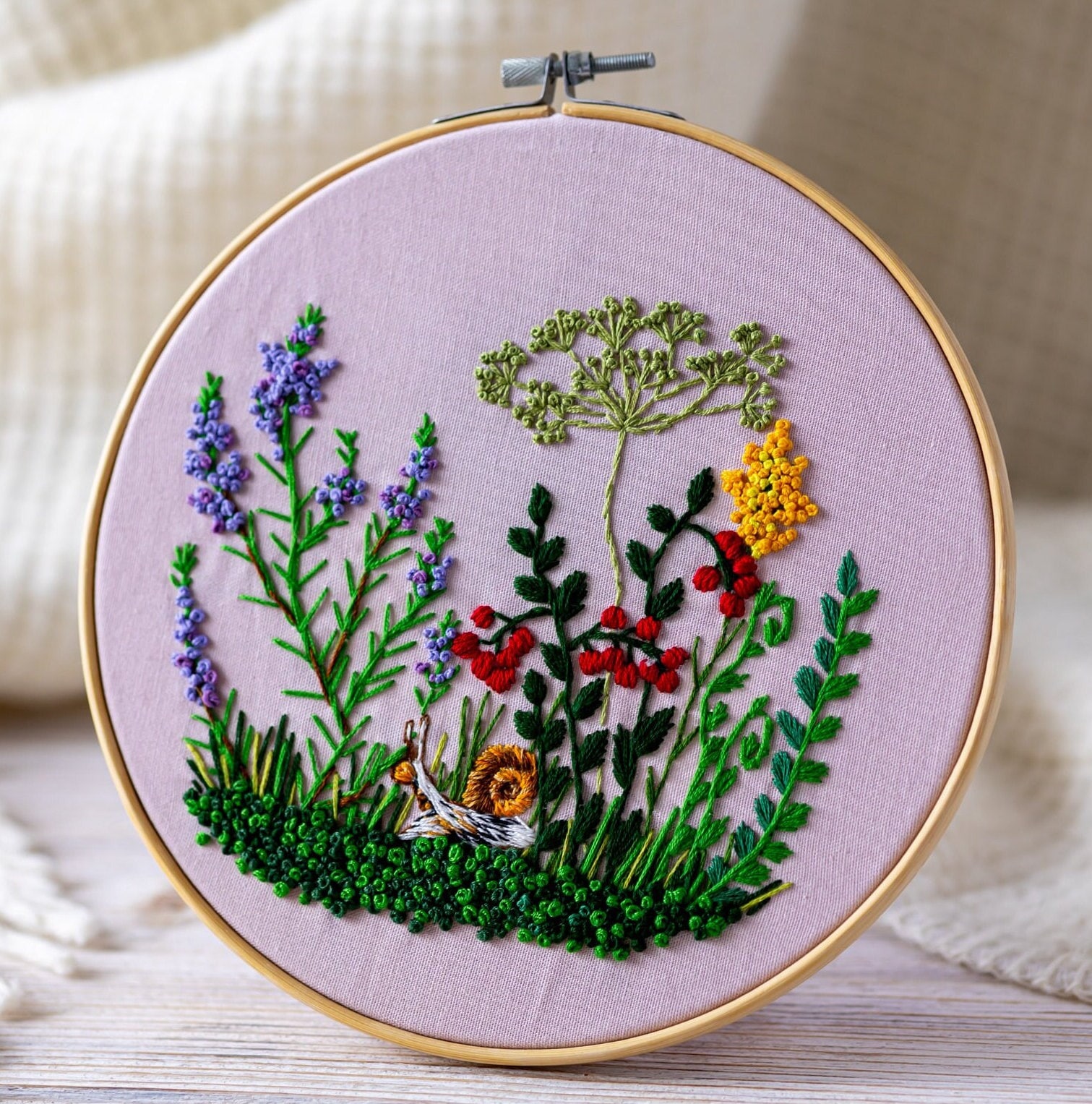 Garden Flower Embroidery Pattern, Wildflower Bouquet Embroidery Kit ...