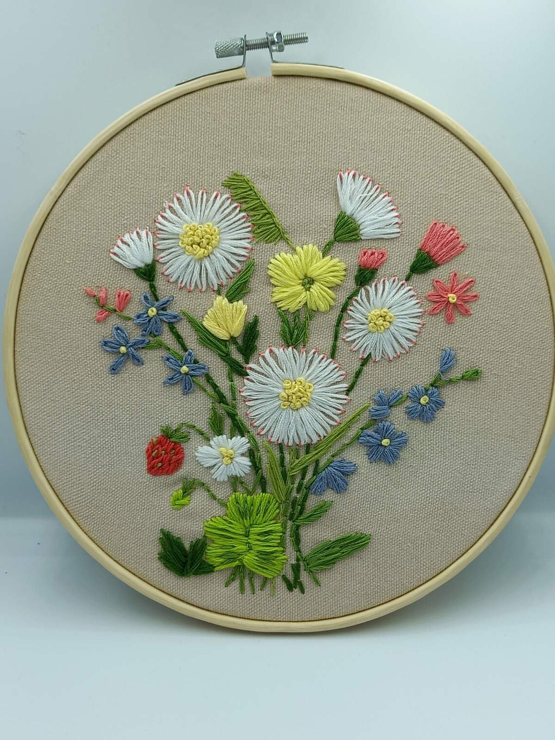 Daisy Embroidery Kit, Embroidery Pattern PDF, Botanical Hand Embroidery ...