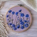 Blue Flax Embroidery Pattern, Wildflowers Pattern, Modern Floral Design ...