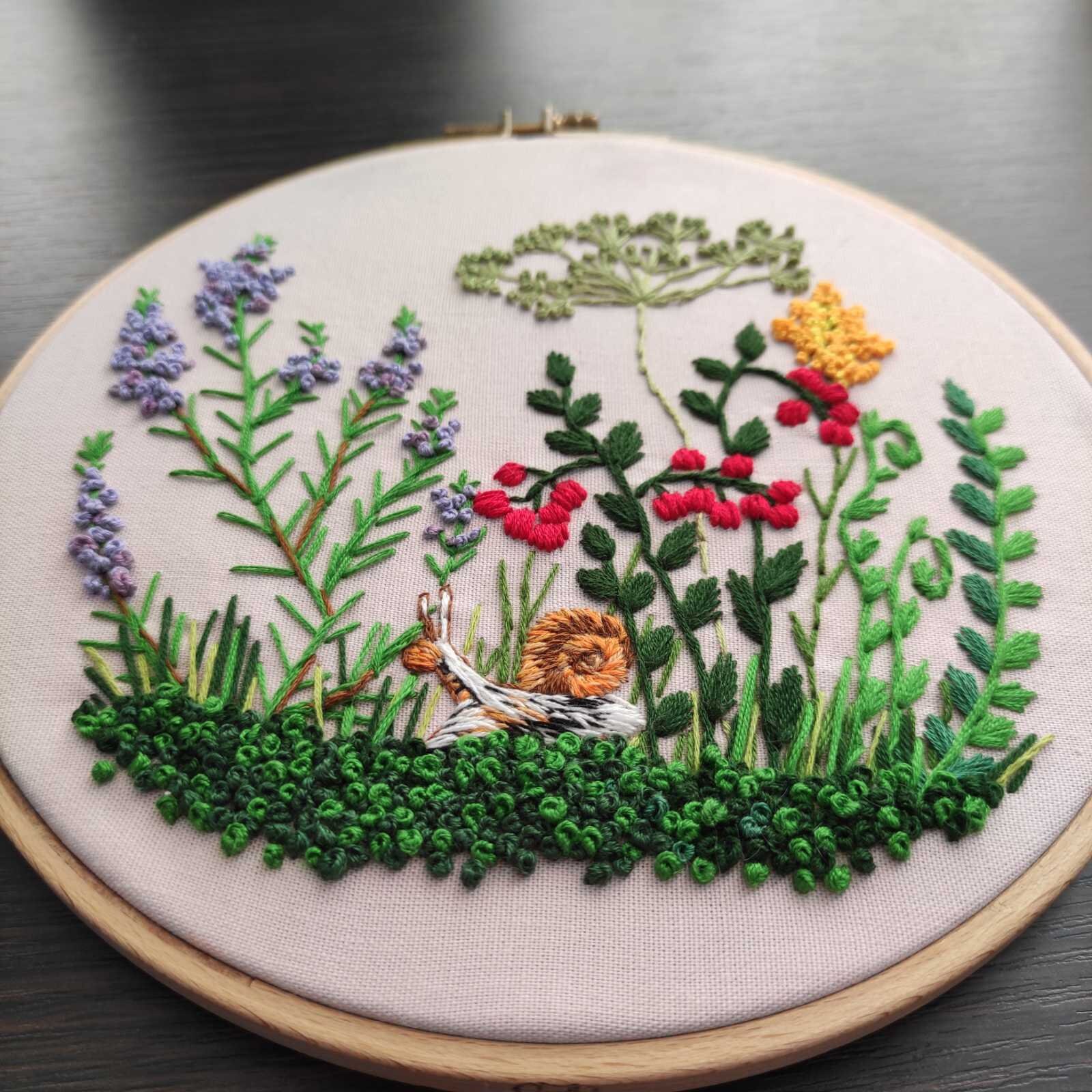 Garden Flower Embroidery Pattern, Wildflower Bouquet Embroidery Kit ...