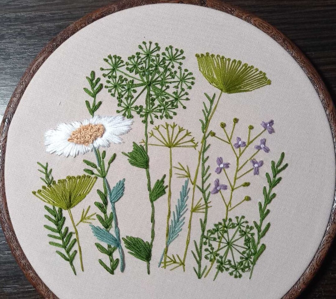 Daisies and Wildflowers Embroidery Pattern: Beginner-friendly Floral ...