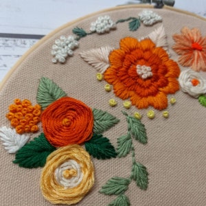 Orange Hand Embroidery Pattern, Easy Embroidery Digital, Floral ...